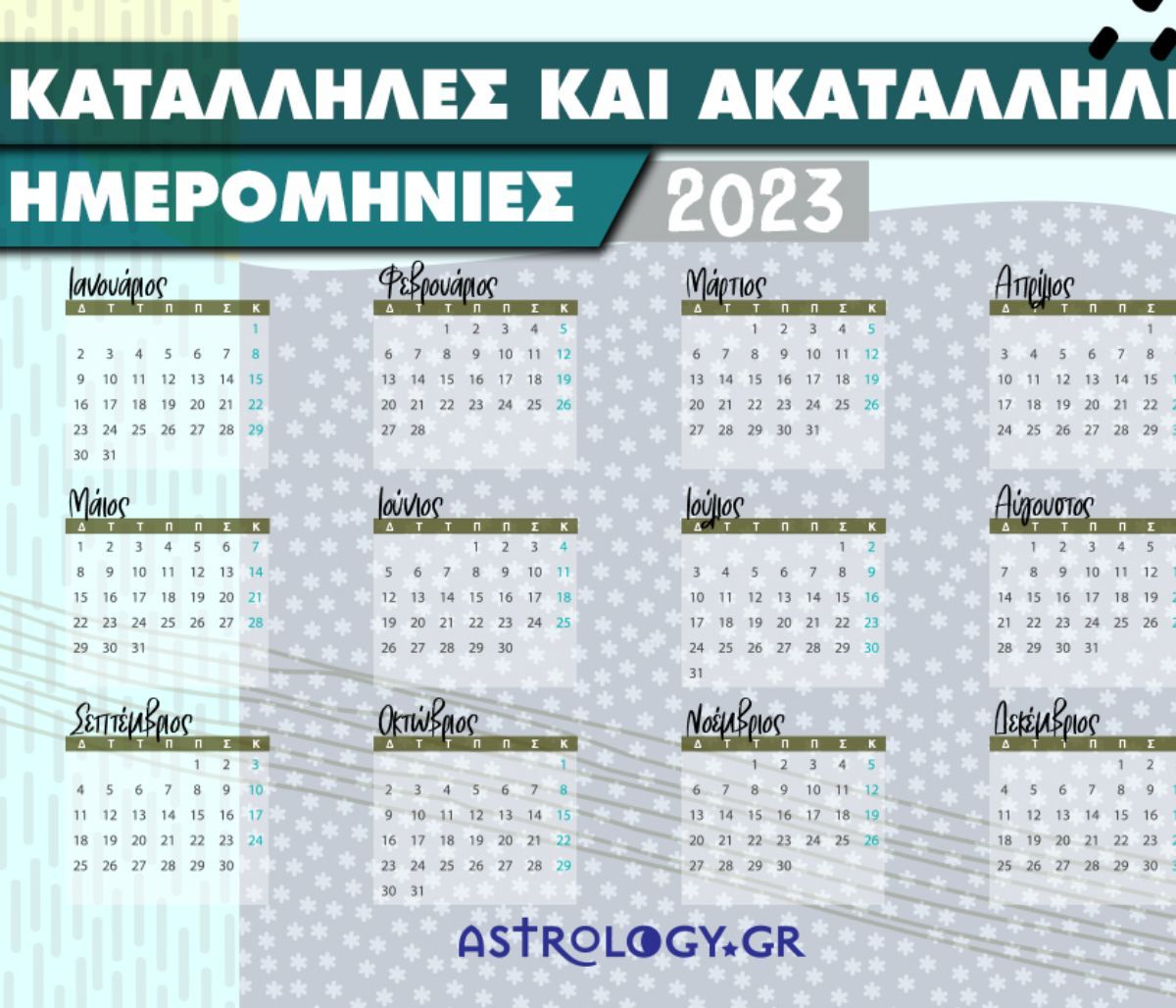 Οι κατάλληλες και οι ακατάλληλες ημερομηνίες του 2023! - Queen.gr