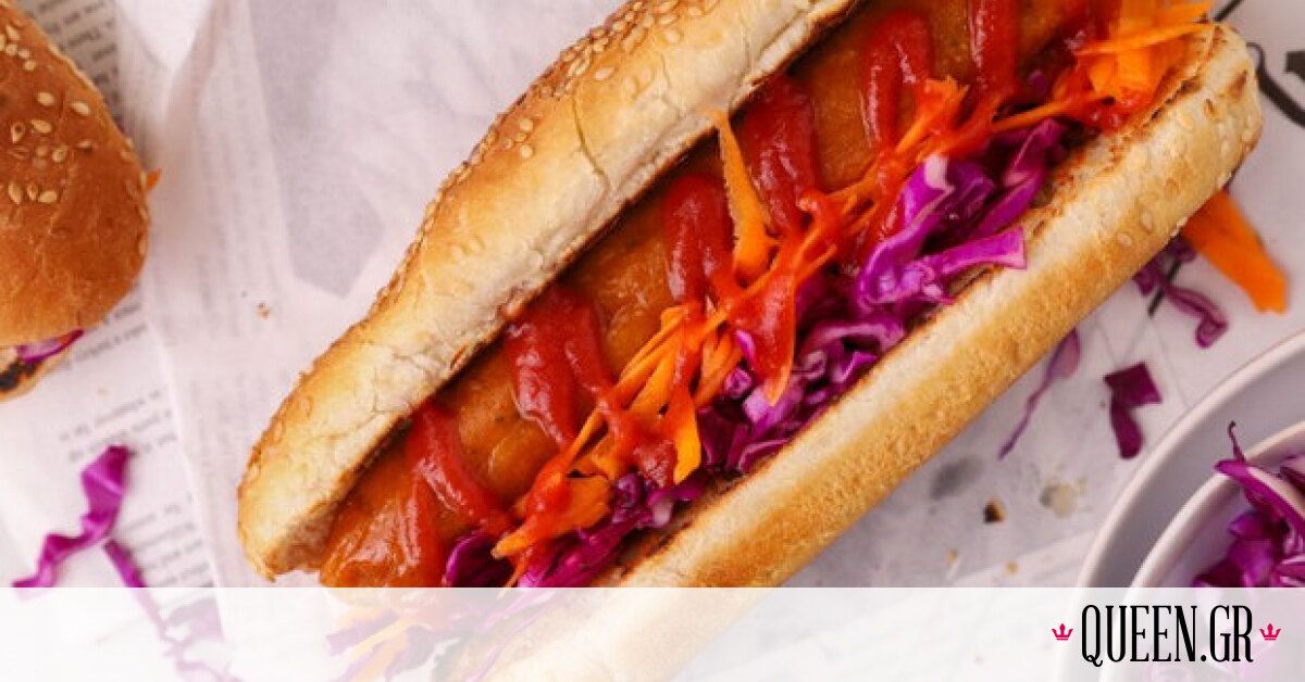 Vegan hot dog - Queen.gr