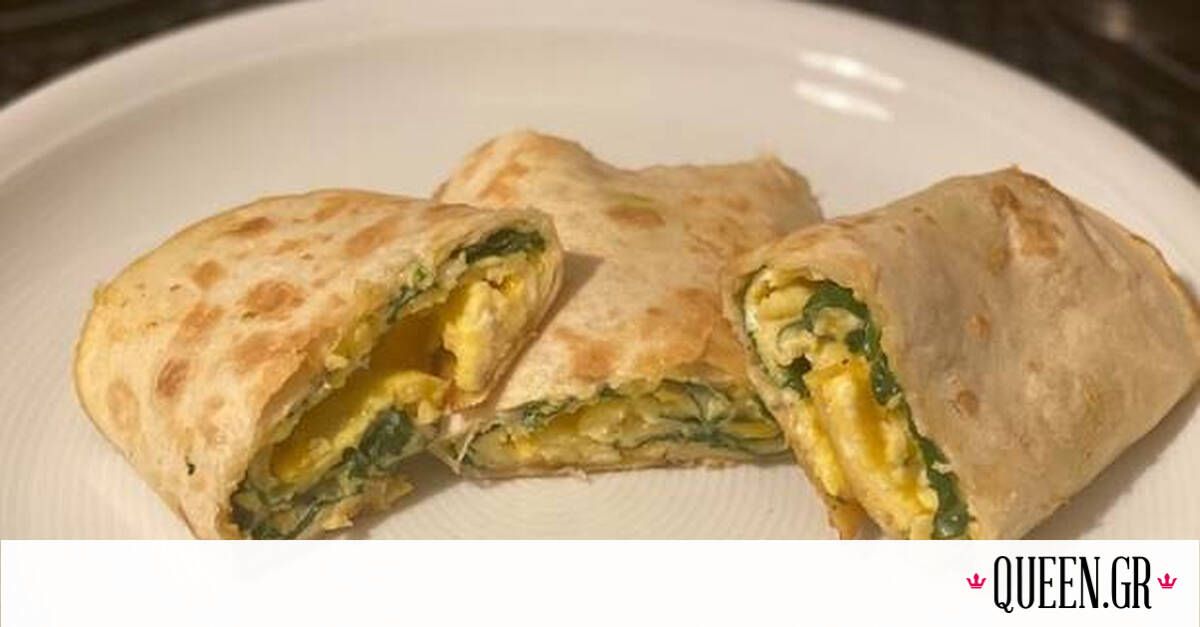 Συνταγή για μαγική ομελέτα Burrito με σπανάκι και λιωμένο τυρί - Queen.gr